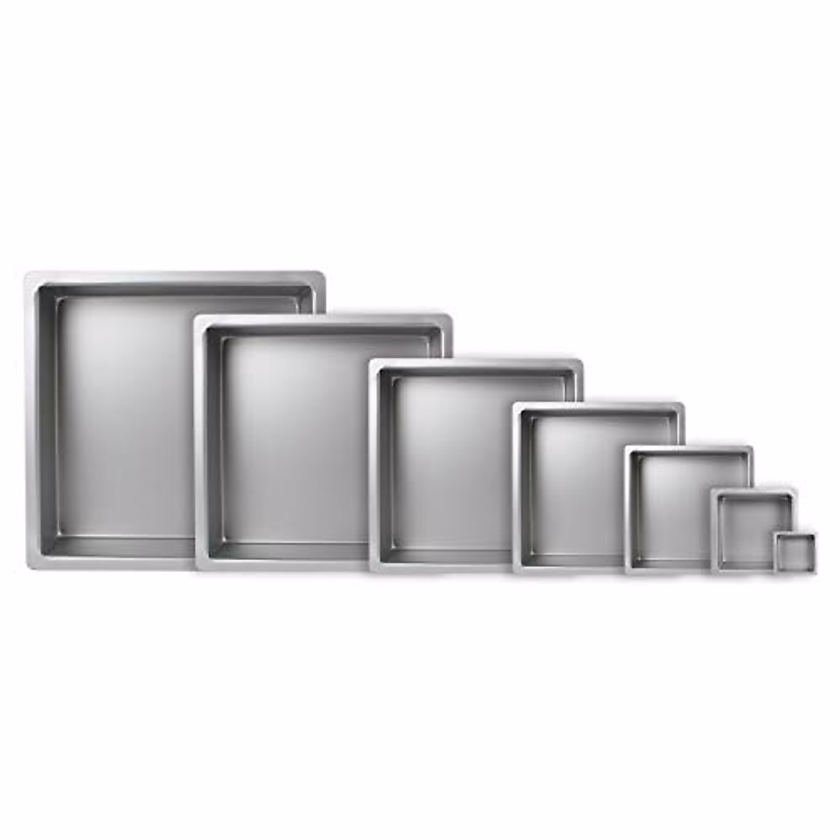 PME Professional Aluminum Square Cake Pan (9 x 9 x 4), Standard, Silver (SQR094)