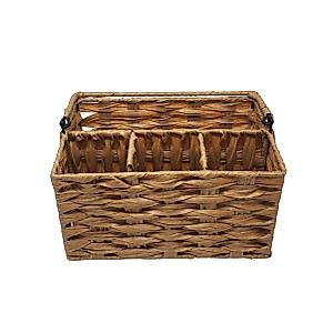 KOVOT Poly-Wicker Woven Cutlery Storage Organizer Caddy Tote Bin Basket for Kitchen Table, Cabinet, Pantry, Indoor & Outdoor - Woven Polypropylene | Measures 9.5" x 6.5" x 5"