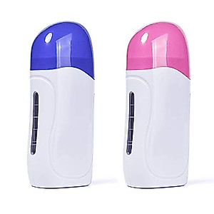 Portable Wax Warmer for Hair Removal Wax Roller Machine, Electric Depilatory Roll On Wax Heater Home Waxing Machine for Travel & At-home Waxing & SPA, blue