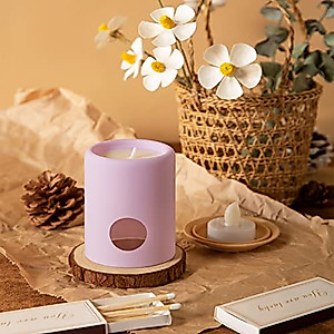 Eucalyptus & Chamomile Scented Candle with 72-Hour LED Light,Healing Moon and 2-in-1 Design,1.3oz Soy Wax 10 Hours Long Lasting Burn,Candles for Home Scented Perfect Spiritual Aromatherapy Gift