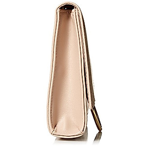 Jessica McClintock womens Nora Solid Large Envelope Clutch with Ring Closure, Nude, One Size US