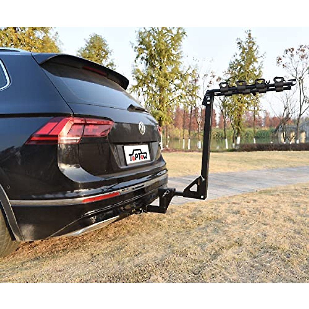 TOPTOW Trailer Hitch Extender Adapter 6" Riser/Drop, 2" Receiver, 2-in Shank, 10000lbs Capacity, with Hitch Lock and 2 Pack of Hitch Clamps…