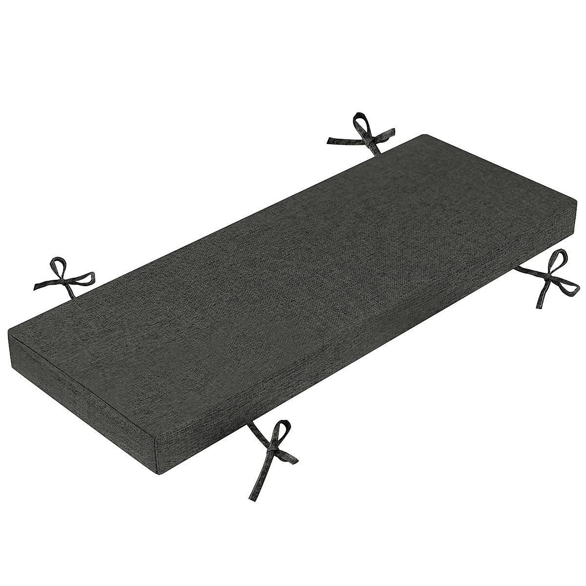 Lokex Bench Cushion,36x14 Inch Non-Slip Durable Bench Cushions for Indoor Furniture,Window Seat Cushions Indoor with Ties,Dark Gray