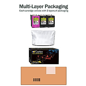 Cartlee 3 Pack Remanufactured 61XL High Yield Ink Cartridges for HP Deskjet 1000 1010 1050 1055 1510 1512 2000 2050 2510 2512 2540 2542 2543 2549 3000 3050 Envy 4500 4501 4502 4503 4504 Black & Color