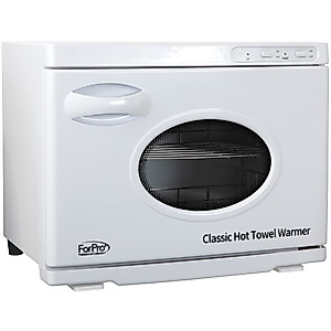 ForPro Professional Collection Classic Hot Towel Warmer Cabinet, 23L Extra Large Capacity, Two Stainless Steel Racks, Signature White