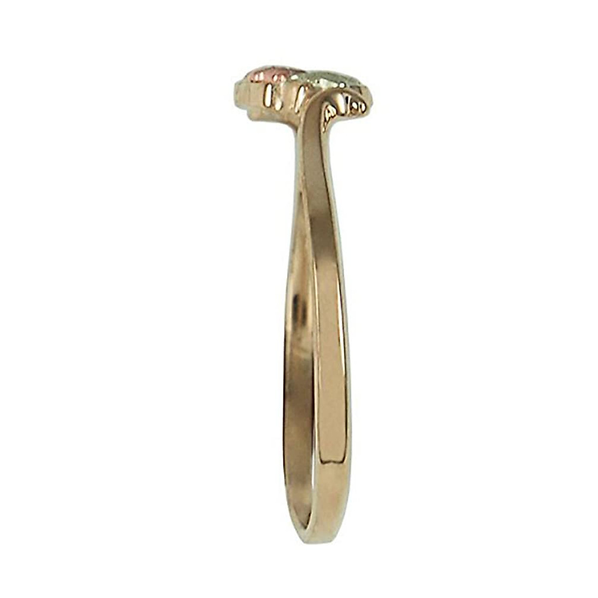 Petite Open Heart Ring, 10k Yellow Gold, 12k Pink and Green Gold in Black Hills Gold Motif, Size 7.75