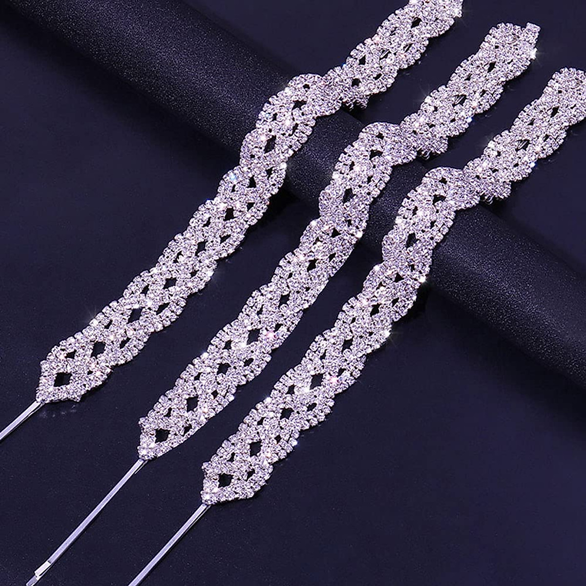 StoneFans 3pc Bling Rhinestone Hair Chain for Braids Women Jewelry Accessories Daily Hair HIPHOP Chains Gift Headpiece Set Head Jewelry