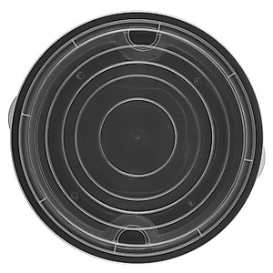 TIYA Food Takeout Bowl Inserts - Plastic Tier Separator for To-Go Containers - Fits Large 50oz Bowls - Separates Noodles and Other Ingredients from Soup Broth (Bulk 240 Pack)