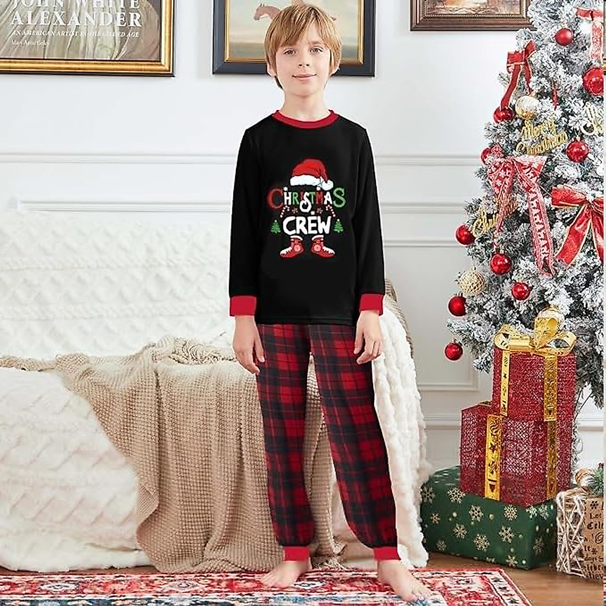 Lizxun Christma Pajama Family Christmas Pjs Matching Sets Christmas Pajamas for Family Cute Sleepwear for Women Men Teens Women Mom