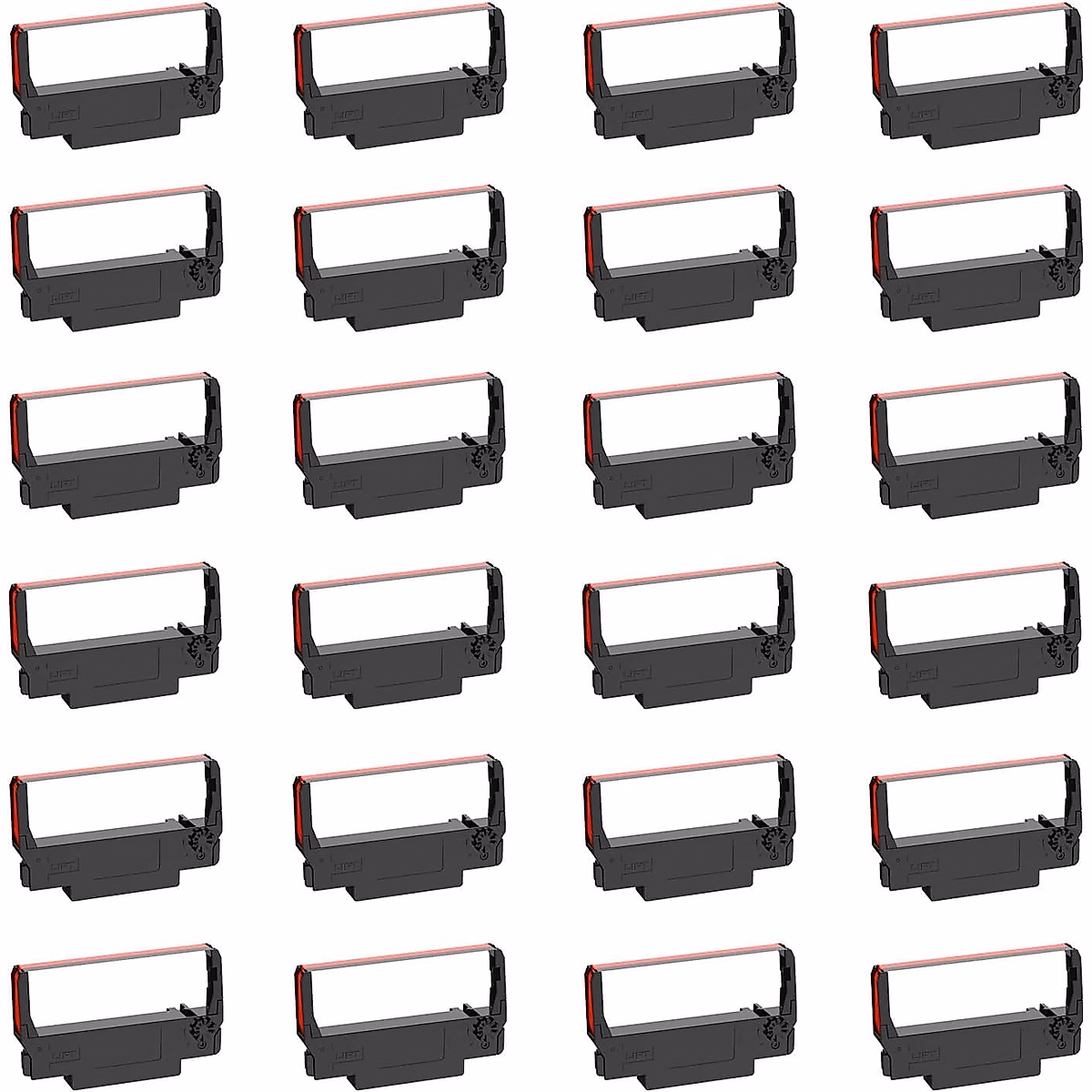 Bigger 24 Pack Compatible Ribbon Replacement for ERC-30, ERC 30 34 38 B/R Compatible Ribbon Used with Epson ERC30 ERC34 ERC38 NK506 Printer (Black and Red)