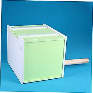 Parliky Birds Supplies Cage Cups for Chickens Bird Breeding House Bird Incubation Bird Cage Budgie Warm Bird Nest Bird Incubator Parrot Nest Bird Hideout Bird Feeder House Green Wooden