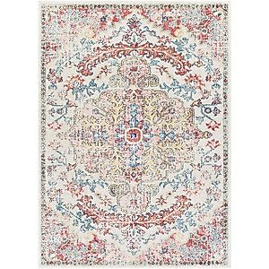 Livabliss Odelia Vintage Bohemian Area Rug,6'7" x 9',Blush/Yellow