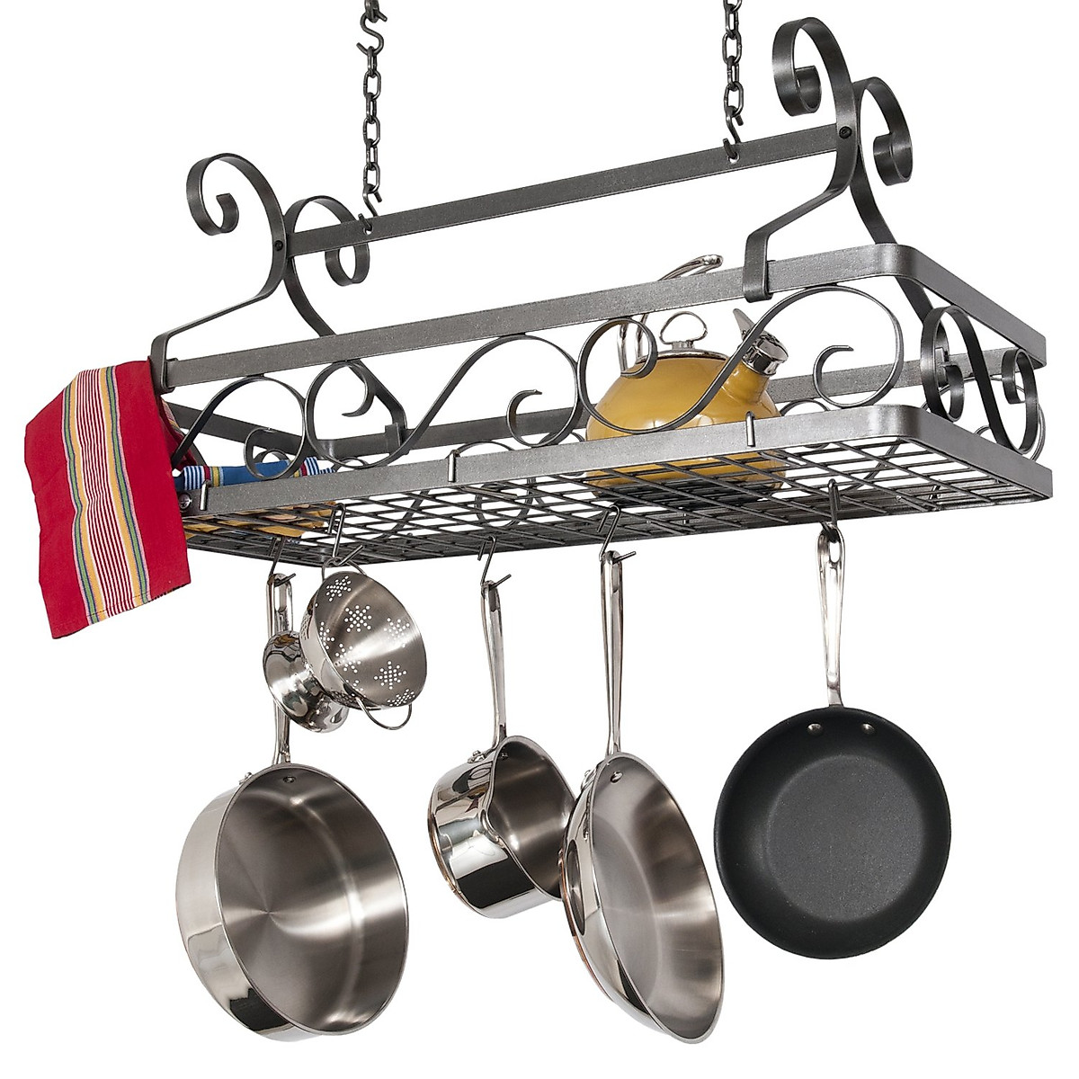 Enclume Decor Basket Rack, Large, Hammered Steel