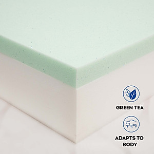 Queen Size Mattress, 8" Memory Foam Mattress with Green Tea & Cooling Gel Infused for Cool Sleep and Pressure Relief, Medium-Firm, Bed in A Box, Made in USA, CertiPUR-US Certified (Queen)