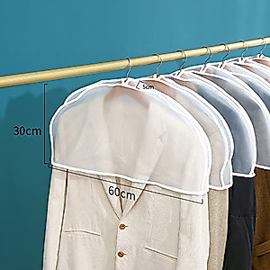 Fxkoolr Clear Vinyl Shoulder Covers Closet Suit Protects Storage Home Decor Set of 10 12"H x 24"W x 2"D for Suit, Coats, Jackets, Dress Closet Storage