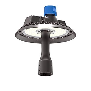 KRLED Post Top Light 100W LED Circular Area Light Dusk to Dawn (Photocell Including 13000Lm 5500K Pure White Garden Pole Lights Fixture for Street Yard Garden