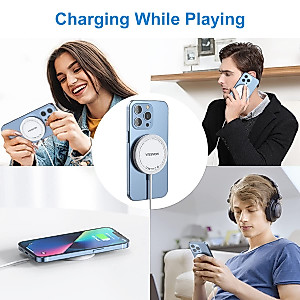 Magnetic Wireless Charger 3 in 1, 15W Fast Wireless Charging for iPhone 14/13/12/11 Series/XS Max/XS/XR/X/8/8 Plus, Compatible with Apple iWatch SE/7/6/5/4/3/2, AirPods Pro/3/2
