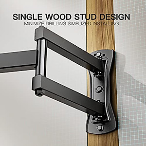 Pipishell TV Wall Mount Full Motion for Most 26-55 Inch TVs, Wall Bracket TV Mount with Articulating Swivel Tilt Leveling Holds up to 66lbs Max VESA 400x400mm for LED LCD OLED 4K Flat Curved Screen