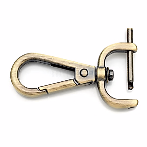 CRAFTMEMORE 2pcs Detachable Snap Hook Swivel Clasp w/Screw Bar VT493 Bag Strap Hardware Replacement (1 Inch, Brushed Brass)