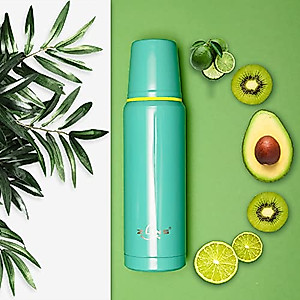 ZLINS Stainless Steel Sports Water Bottle 18oz Vacuum Insulated - Double Wall Hot Cold Thermos Wide Mouth Flask - Leak-Proof TRAVEL MUG for Coffee, Tea, Carbonated Drinks BPA Free(Green)