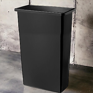 Mix.Home 23 Gallon Black Slim Rectangular Trash Can with lid Restaurant Trash can Commercial Trash can Tall Plastic Trash can Industrial Trash can Square Trash cans with Drop Shot Lid
