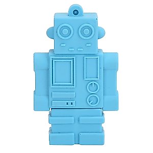 Cute USB Flash Drive, Novelty Cartoon Blue Robot Appearance Thumb Drive, Pendrive Memory Thumb Stick for Date Storage, Gifts for School Students Kids Children Teacher Collegue Employees (128GB)