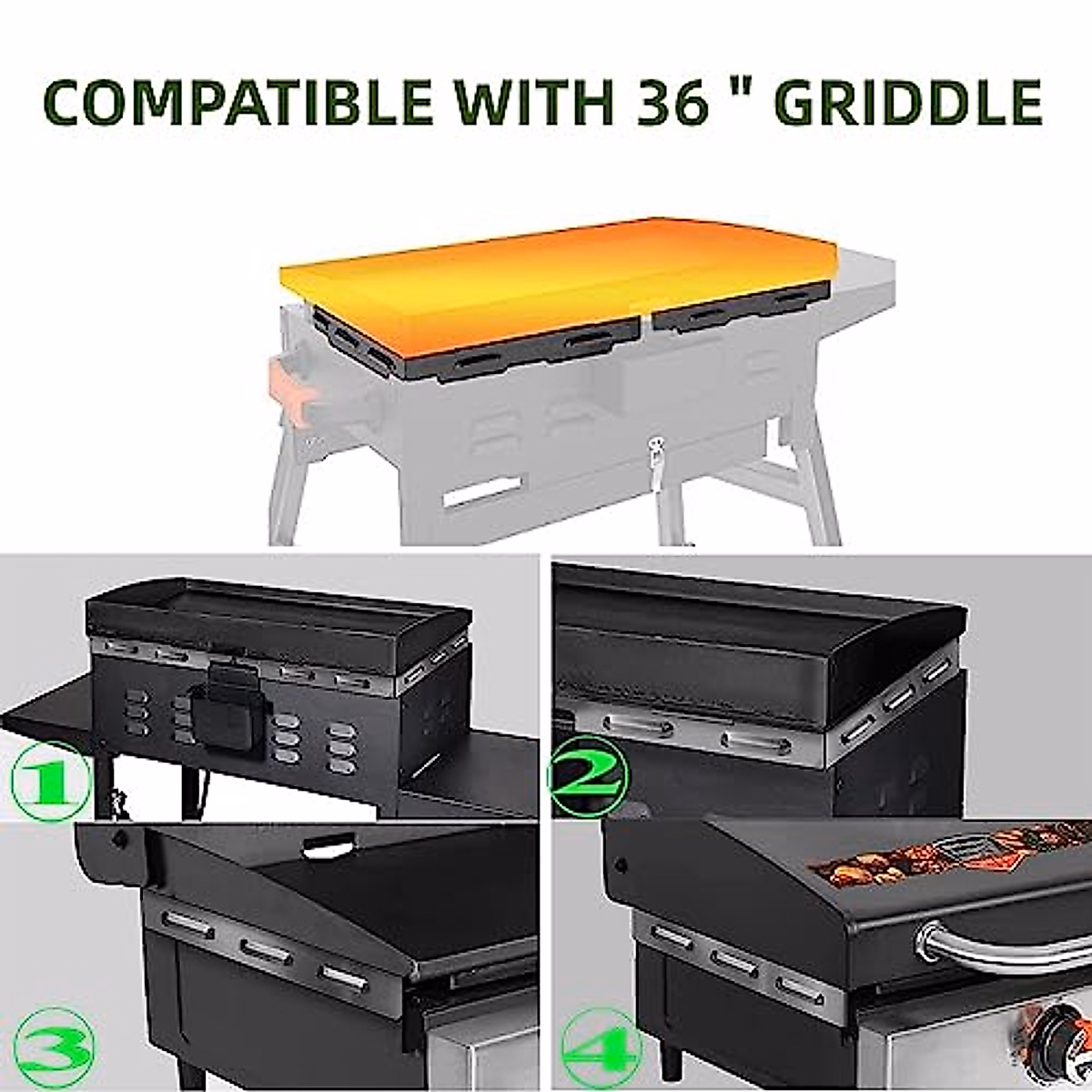 Wind Guards for Blackstone 36 Inch Griddle, Blackstone Griddle Accessories, Stainless Steel Magnetic Wind Screen, Compatible with Rear Grease Cup, Hood and Side Shelf, Gas Saving, Grilling Gifts