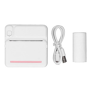 Pocket Printer Machine, Mini Printer Machine Rechargeable for Journal (White)