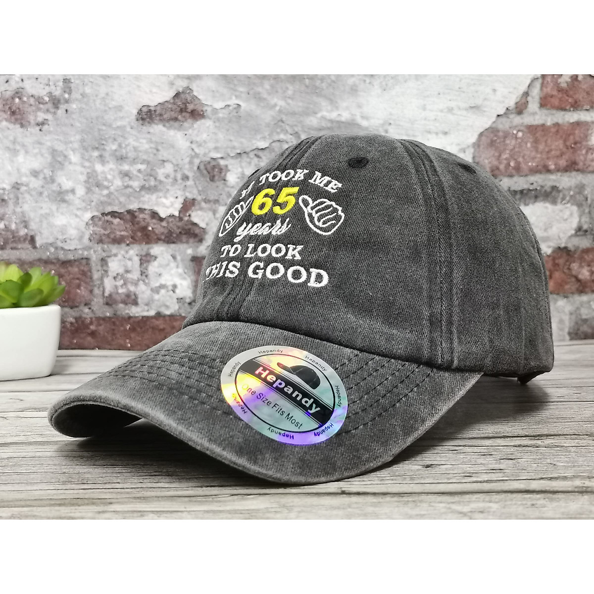Hepandy It Took Me 65 Years to Look This So Good Hat, Funny Adjustable Embroidery 65th Birthday Baseball Cap Washed Dad Hat