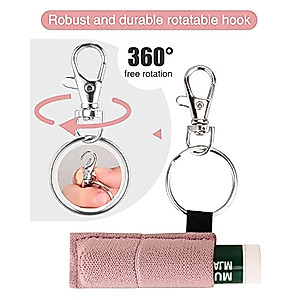 Meiiy Chapstick Holder Elastic Lip balm Holder Lipstick Sleeve Pouch Lip Gloss Holder With Hook 3 Pcs Stocking Stuffers Gift for Women (3pcs)