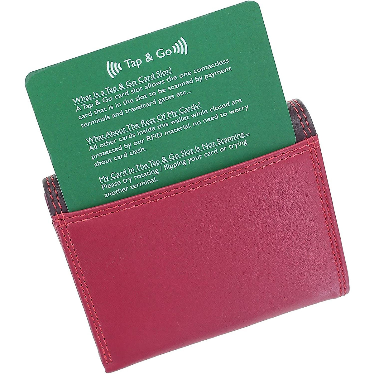 VISCONTI Rainbow Collection Small Leather Purse RFID and Tap and Go RB126 (Plum Multi)