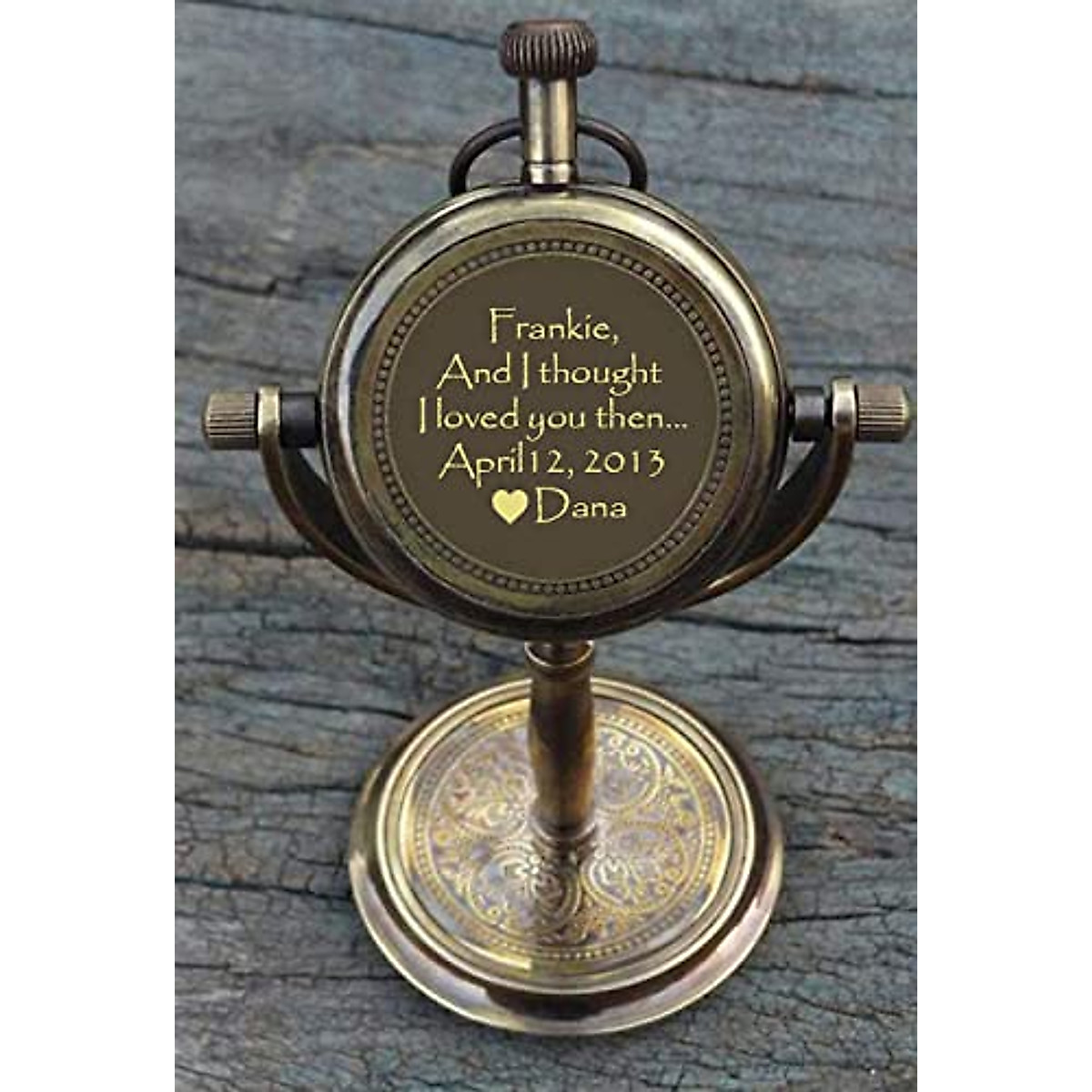 PORTHO Custom Anniversary Gift Desk Clock, Silent Desk clock for home decor, Perfect gift on Graduation day, Wedding anniversary, Valentine's day, Old school time piece