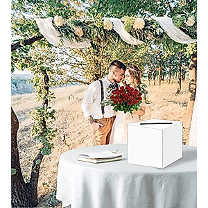 SietDESEO White Money Box Card Box Holder for Wedding Party Birthday Baby Shower Bridal Shower Raffle Ticket