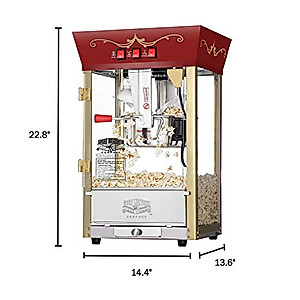 Great Northern Popcorn Red Matinee Movie Theater Style 8 oz. Ounce Antique Popcorn Machine