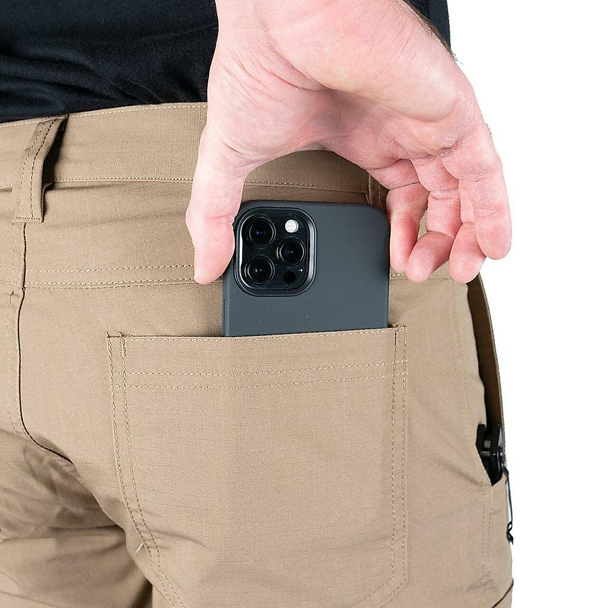 LAPG Men's Core Cargo Tactical Pants, Stretch Waistband, Lightweight & Durable Ripstop CCW Cargo Pants for Men, Coyote Brown, Size 32 x 30