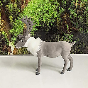 ABOOFAN Reindeer Figurine Christmas Desktop Decoration Tabletop Deer Ornaments Wild Animal Model for Holiday Winter Party Home Office Decor