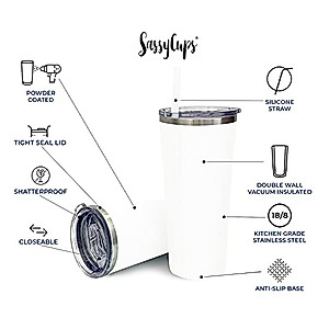 Nurse Travel Tumbler - Vacuum Insulated Stainless Steel New Nurse Travel Mug with Lid and Straw - Nursing Graduation Gift - Cute Coffee Cup for New Nurses - Gift for Women - Nursing Appreciation Gift