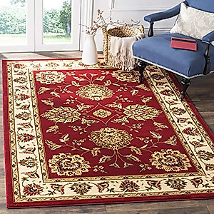 SAFAVIEH Lyndhurst Collection Accent Rug - 3'3" x 5'3", Red & Ivory, Traditional Oriental Design, Non-Shedding & Easy Care, Ideal for High Traffic Areas in Entryway, Living Room, Bedroom (LNH555-4012)