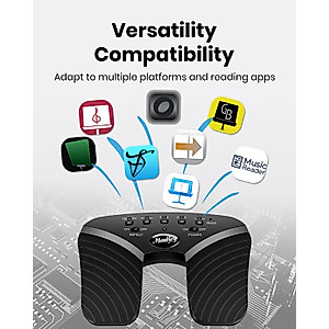 Moukey Wireless Page Turner Pedal Bluetooth Page Turner for Tablets Phone Foot Pedal Rechargeable Black