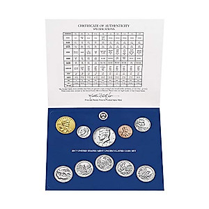 2017 P&D US Mint 20-Coin Uncirculated Mint Set Original Government Packaging/COA Dollars, half, quarters, nickel, penny US Mint Brilliant Uncirculated