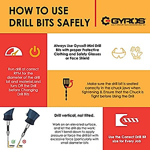 GYROS 12 PCS #57 Micro Drill Bit Set – Small Drill Bits for Jewelry, Plastic, Resin, & Soft Metal – Carbon Steel Wire Gauge Mini Twist Drill Bit Set for Pin Vise Hand Drill & Rotary Tool