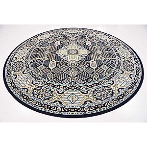 Unique Loom Narenj Collection Area Rug - Liverpool (10'Round, Navy Blue/ Beige)