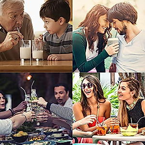 4PCS Reusable Metal Straws,8.5" Stainless Steel Straws with Case -Cleaning Brush for 20/30 Oz for Tumblers (Silver)