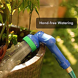 RESTMO Swivel Hose Nozzle, 2-in-1 Hybrid Garden Hose Nozzle and Lawn Sprinkler, Water Hose Sprayer with Adjustable Twisting Spray Head and Self-Lock Trigger, High Pressure Jet and Reduce Hand Fatigue