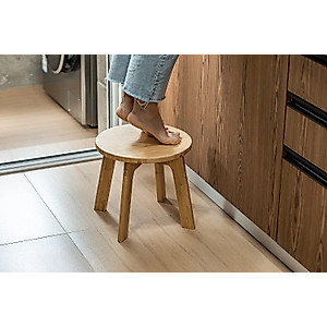 GOBAM Bamboo Step Stool, 11.8 inches - Sturdy Foot Stool for Adults, Kids Stool, Portable Wooden Stool for Kitchen, Bathroom, Bedroom, or Toy Room - 300 lbs Capacity