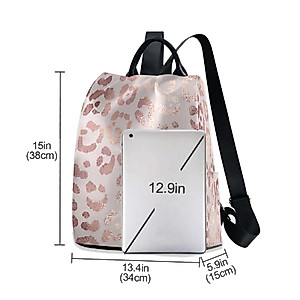 Women's Fashion Backpack Purses Handbags Leopard Print Cheetah Rose Gold Shoulder Bag Travel bag