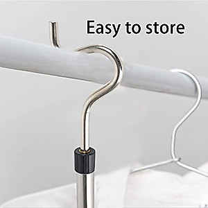 Greeily Clothes Hanger Reaching Hook Telescopic Adjustment it is Light and can Extend from 37" to 65" with 4.7 "Hook and Sponge Handle.Multifunctional Hook Rod for Hanging Lights, Clothing.