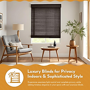RADIANCE 2208834E Cordless Bamboo Roman Shade Espresso, 34" W X 64" L
