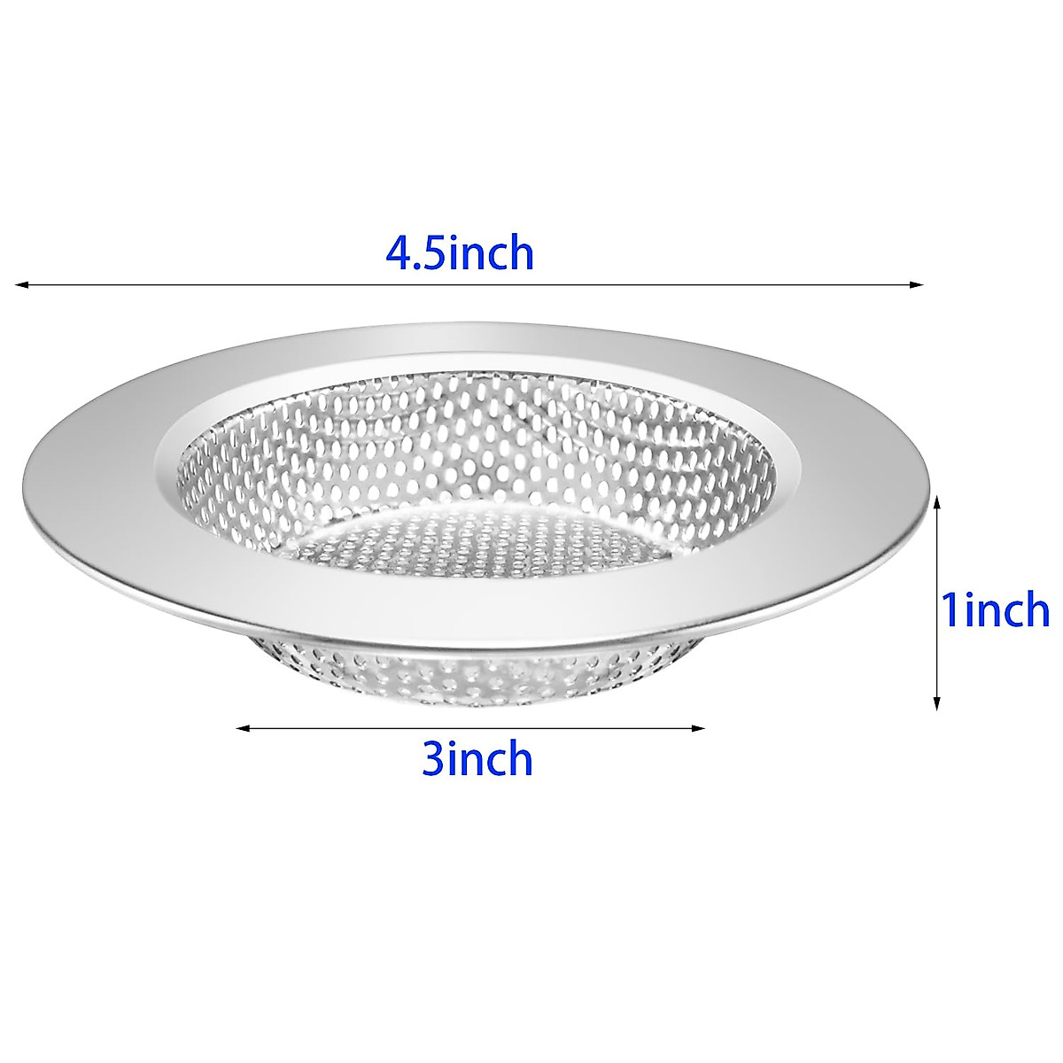 2PCS Kitchen Sink Strainer, Universal Sink Drain Filter, Sink Basket Strainer, 4.5 Inch Stainless Steel Sink Drain Strainer, Food Catcher for Kitchen (Strainers)