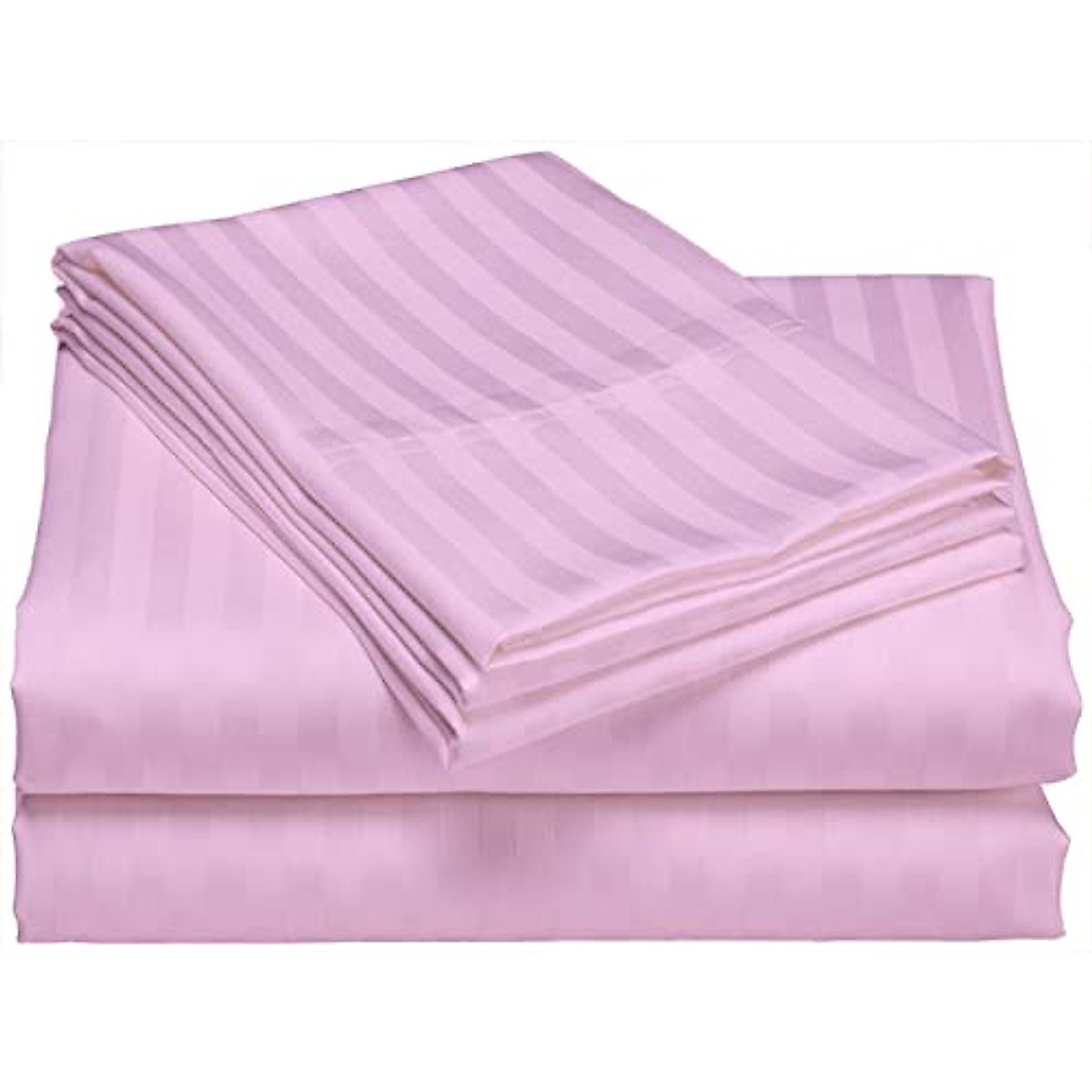 Lasin Bedding, Luxury Super Soft 100% Cotton 3pcs Duvet Cover Pillowcases Sheets Bedding Set, Twin 68"x86", Pink